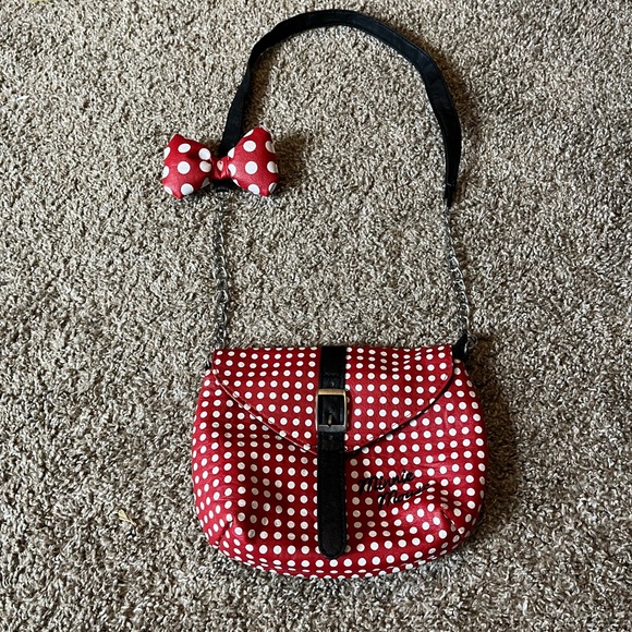 Disney | Accessories | Disney Minnie Mouse Purse Red With White Polka ...